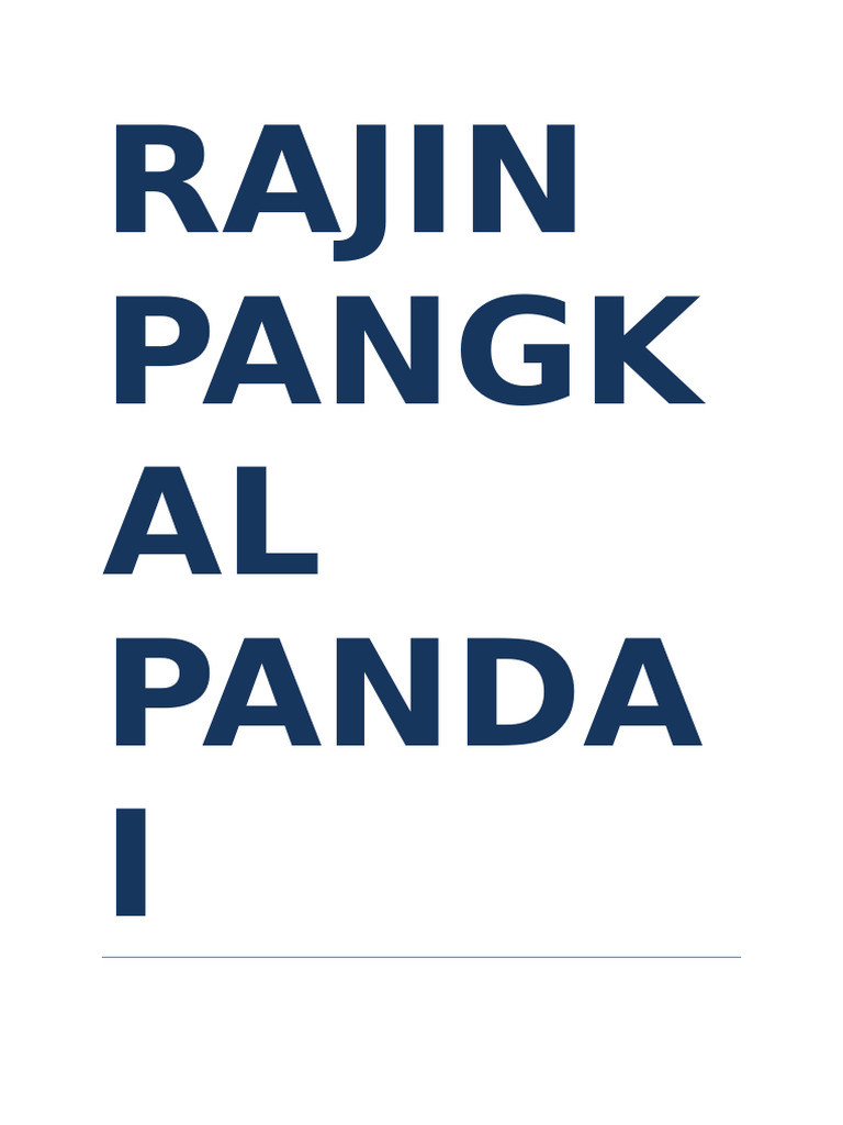 Rajin Pangkal Pandai | PDF