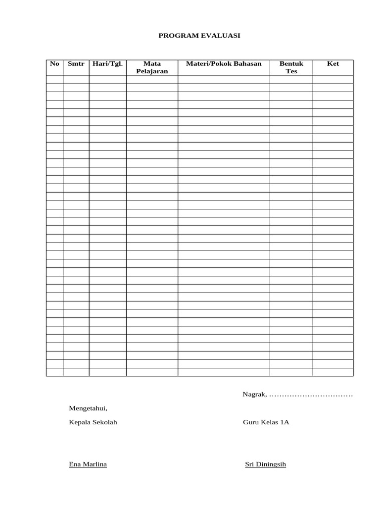 Program Evaluasi | PDF
