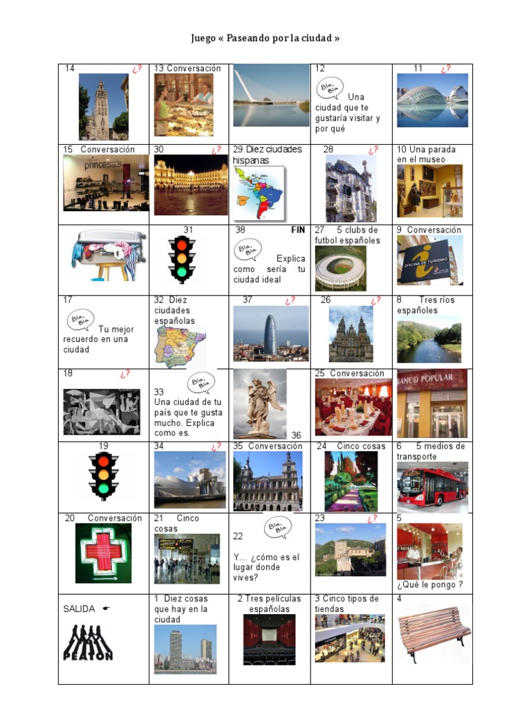 Juego de Adivinanza: Ciudades y Cultura | PDF