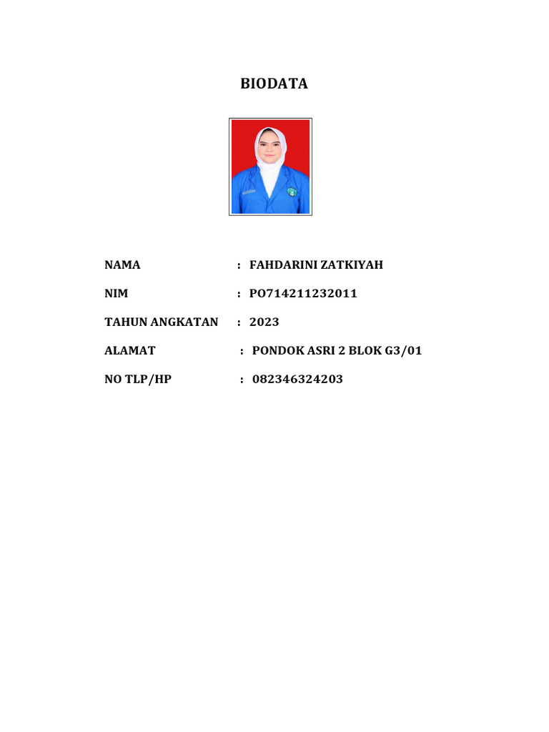 Biodata Logbook | PDF