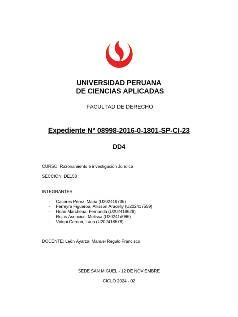 DD4 de Razonamiento e Investigación Jurídica | PDF | Daños y perjuicios | Caso de ley