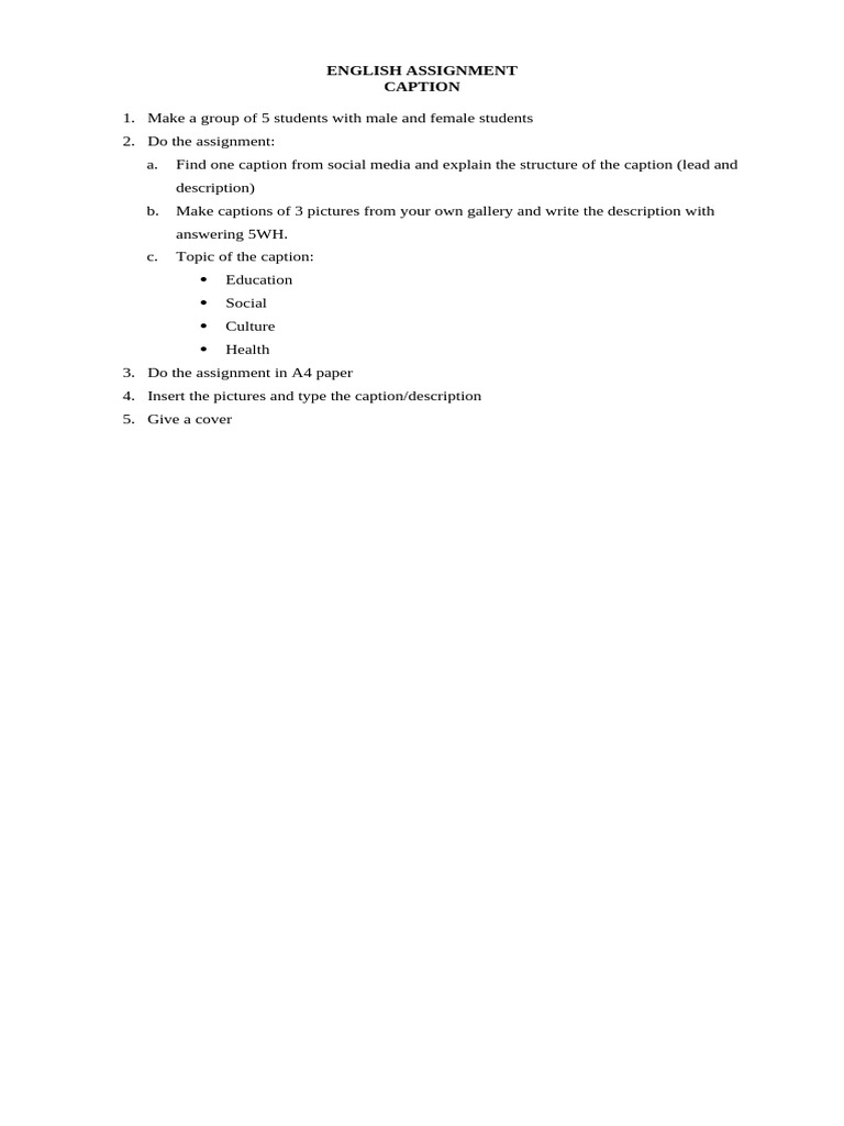 Writing Captions | PDF