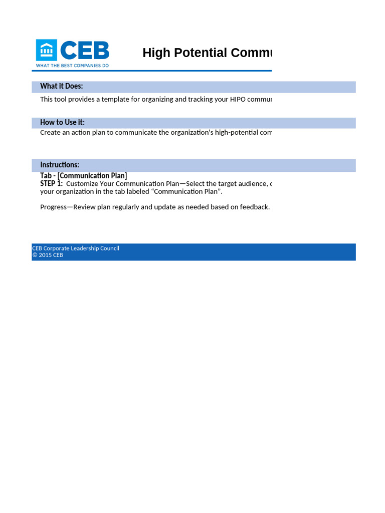 3.2 High-Potential Communication Strategy and Action Plan | PDF | Human ...