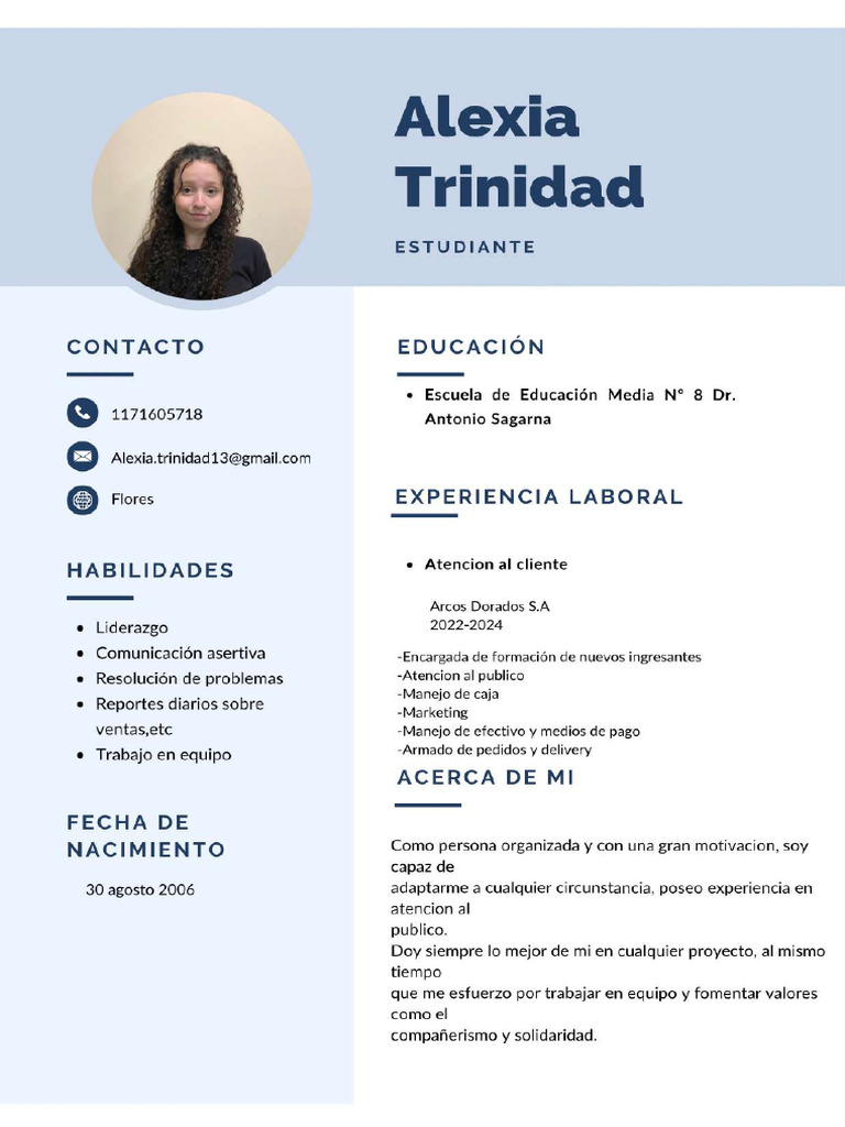 Currículum Vitae CV de Alexia Trinidad 5 | PDF
