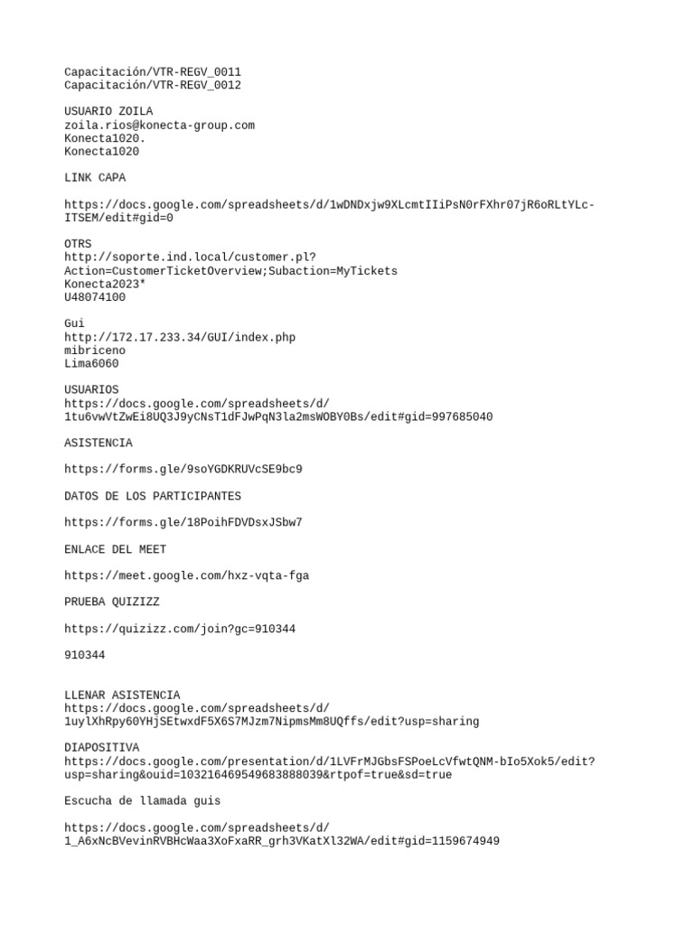 CapacitaciónVTR-REGV 0011 | PDF
