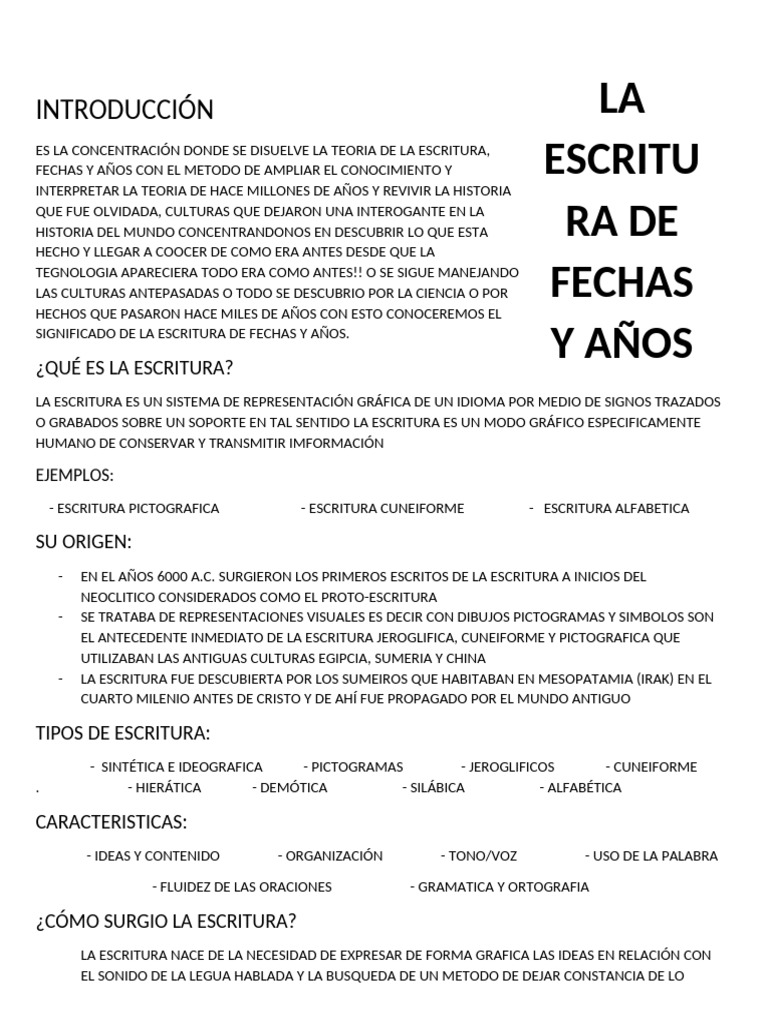 Escritura de Fechas y Años | PDF | Año | Calendario