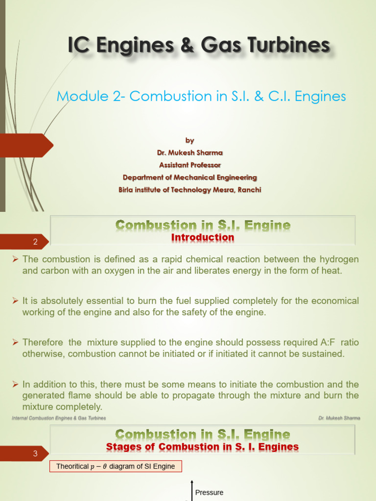 Combustion in S.I. & C.I. Engines Explained | PDF | Combustion | Internal Combustion Engine