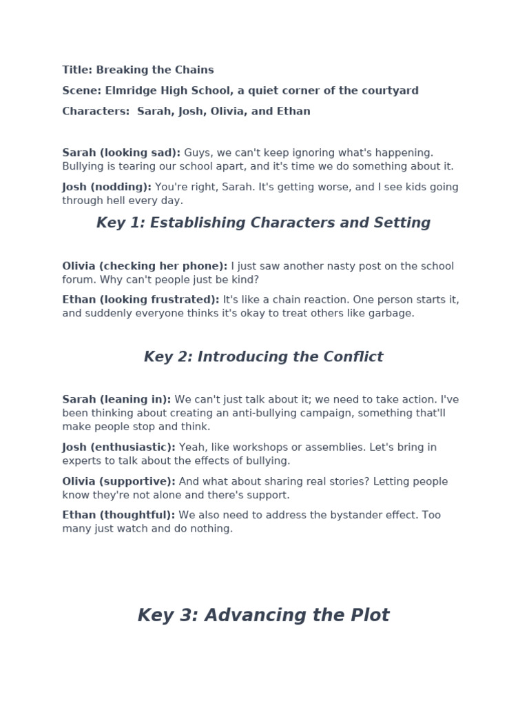 Drama Dialogue | PDF | Bullying