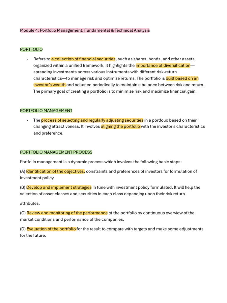 Investment - M4 Notes | PDF | Investing | Technical Analysis