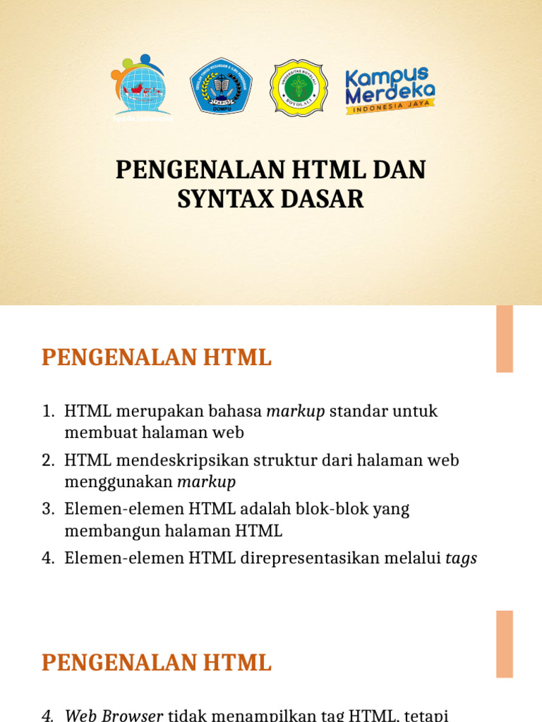 02 Pengenalan HTML Dan Syntak Dasar HTML | PDF