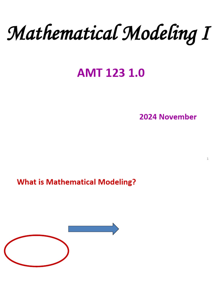 Mathematical Modeling 1 2024-Introduction | PDF | Mathematical Model ... Mathematical Modeling 1 2024-Introduction | PDF | Mathematical Model ...