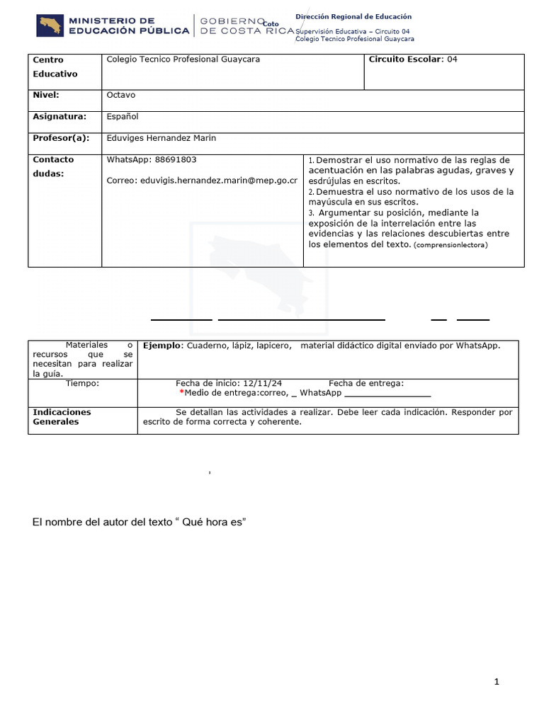 Formato de Gta - Octavo Nivel CTPG v. 2 | PDF | Ensayos
