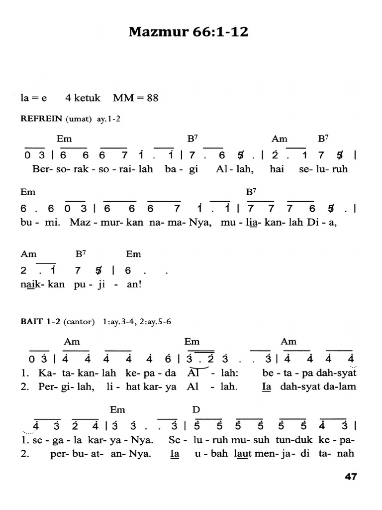 Mazmur 66 Ayat 1-12 | PDF