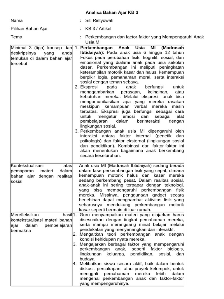 Analisis Bahan Ajar Modul 8 | PDF