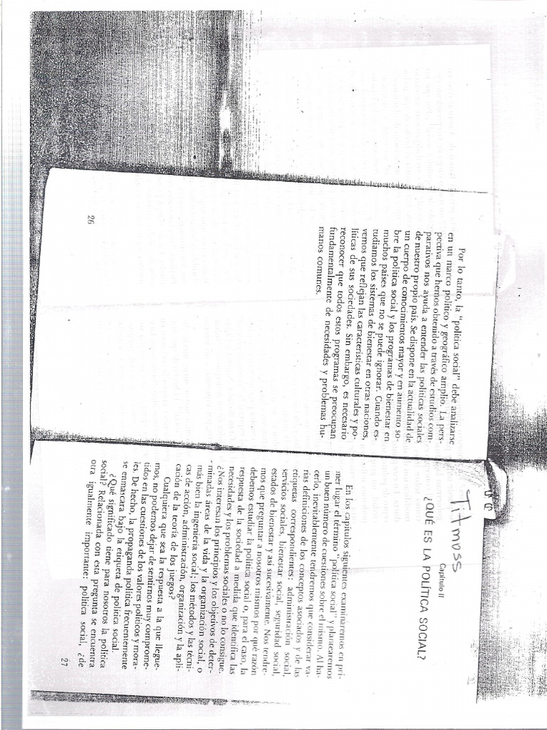 Titmuss, Richard (1981) Qué Es La Política Social | PDF