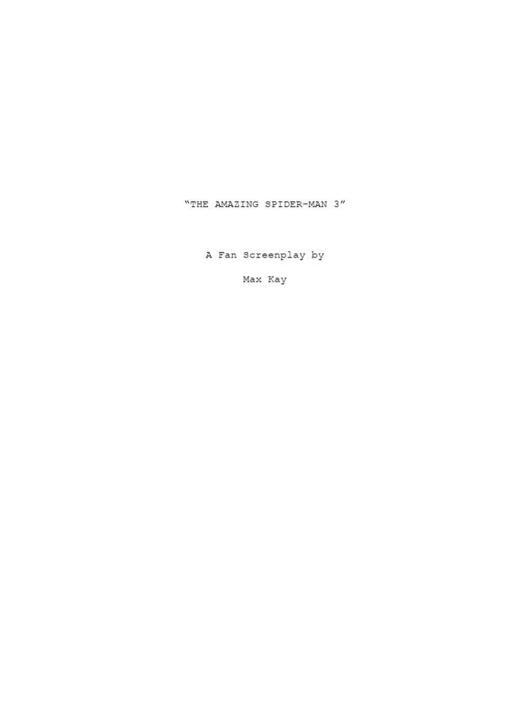 ASM3 Fan Screenplay by Max Kay | PDF | Screenplay
