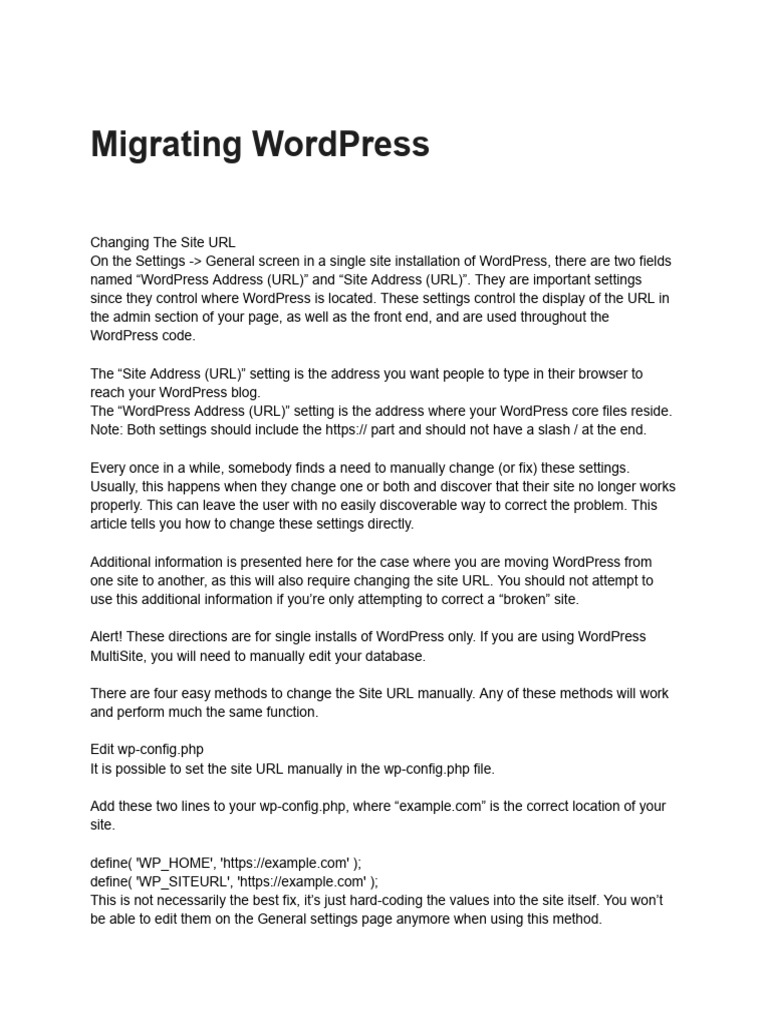 Migrating WordPress | PDF | Word Press | Computer File Migrating WordPress | PDF | Word Press | Computer File
