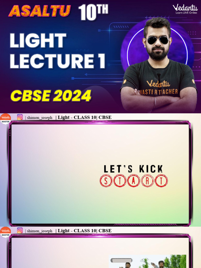 Light Lec 1 - Shimon Sir 2023-24 | PDF | Sphere | Mirror