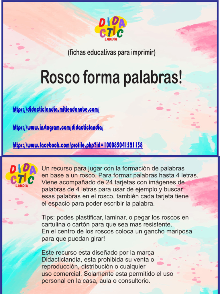 Rosco Forma Palabras | PDF