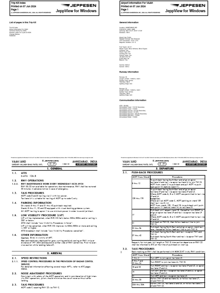 VAAH Airport Trip Kit Overview | PDF | Runway | Airport