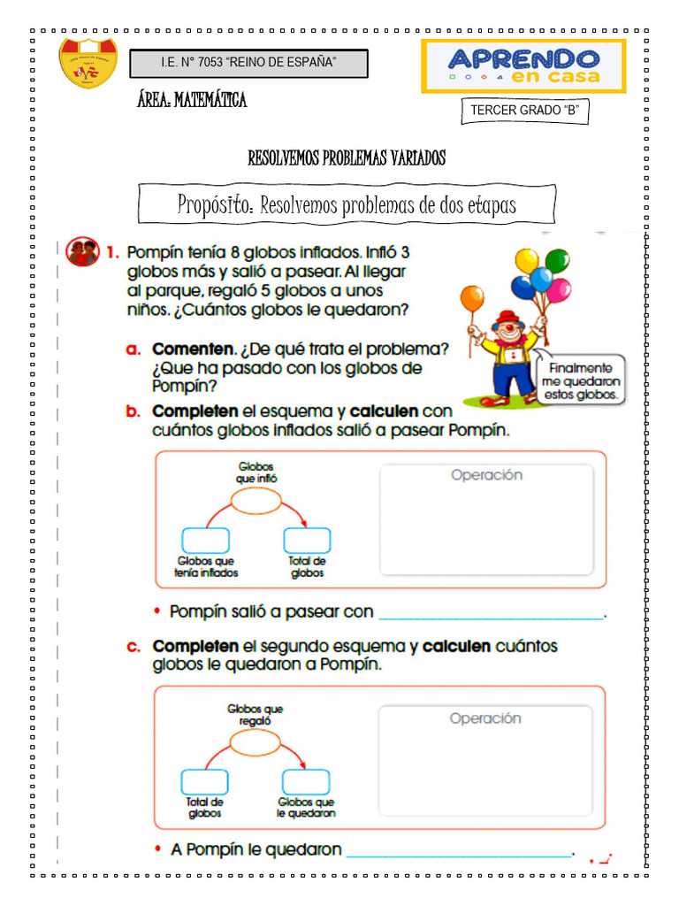 Problemas Matemáticos de Dos Etapas | PDF