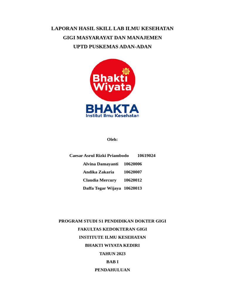 Laporan Hasil Skill Lab Ilmu Kesehatan | PDF