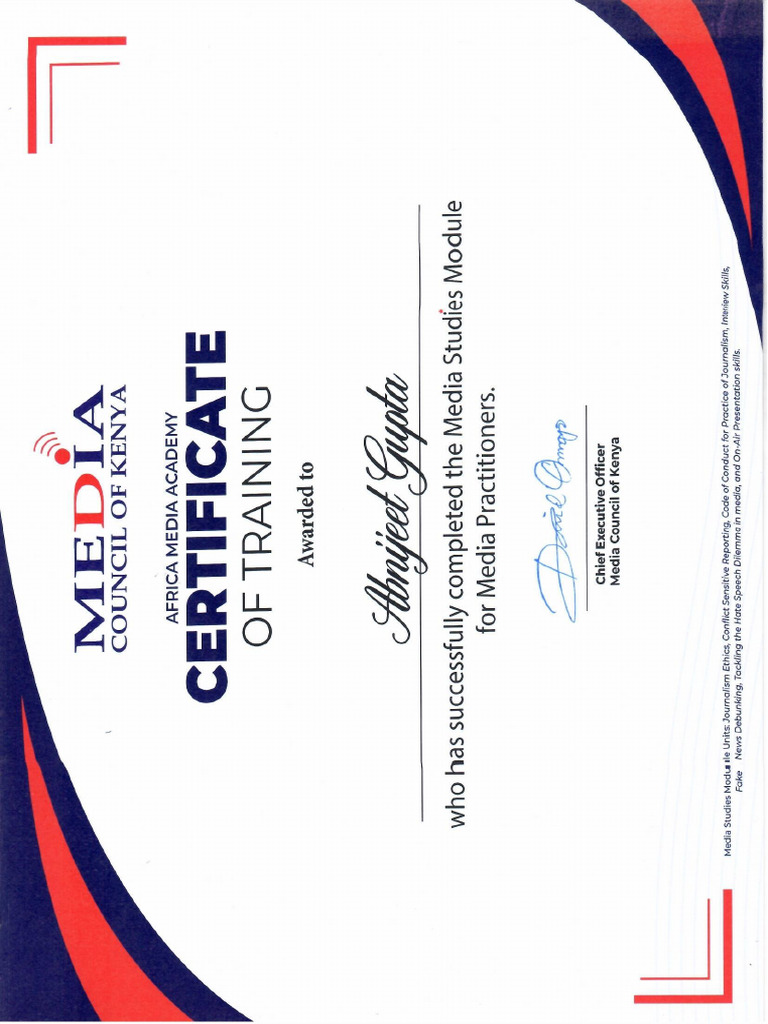 Media Council Certificate | PDF