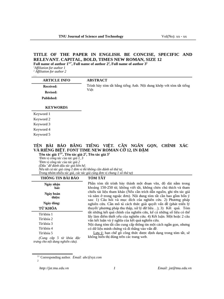 TNU JST HuongdanTG Templete VI 2021 | PDF