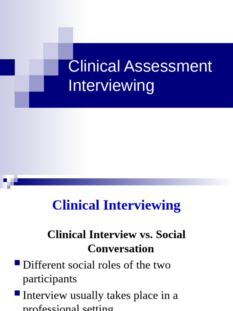Lecture 5 Clinical Assessment Intrview | PDF | Medical Diagnosis ...