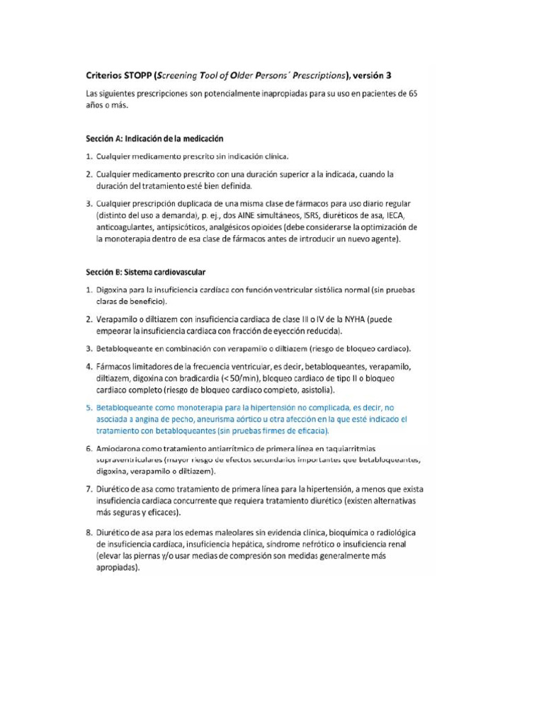 Criterios Stopp Start | PDF