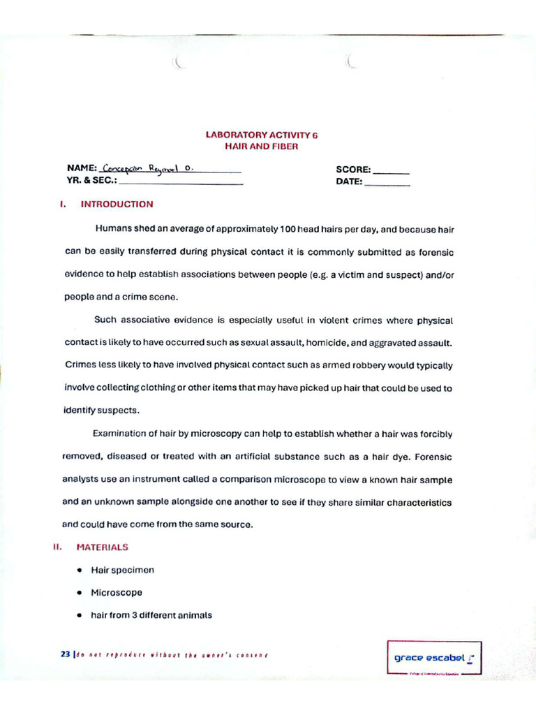 Hair And Fiber Pdf