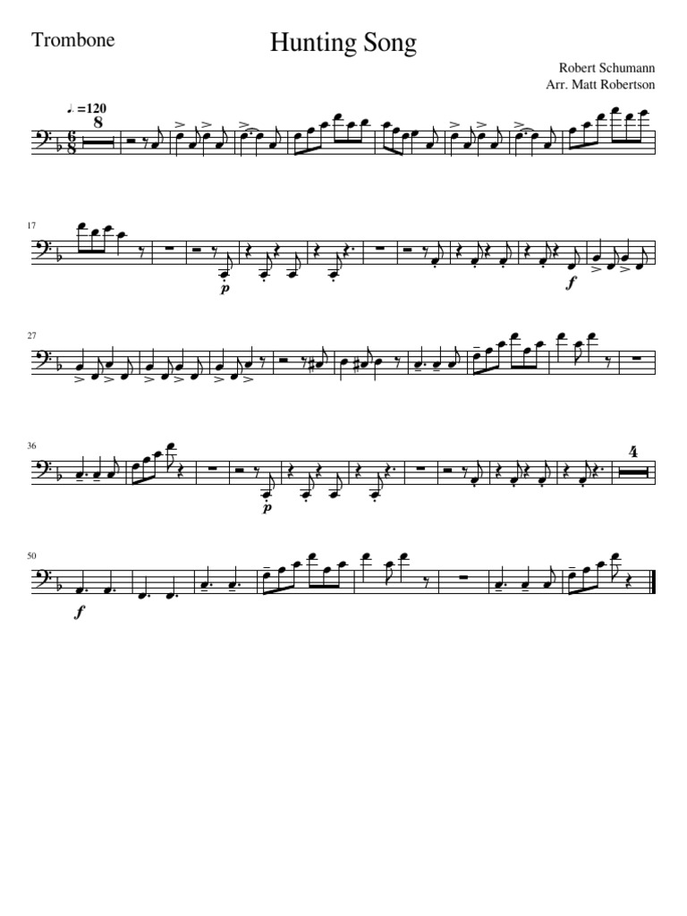 Hunting Song Trombone | PDF
