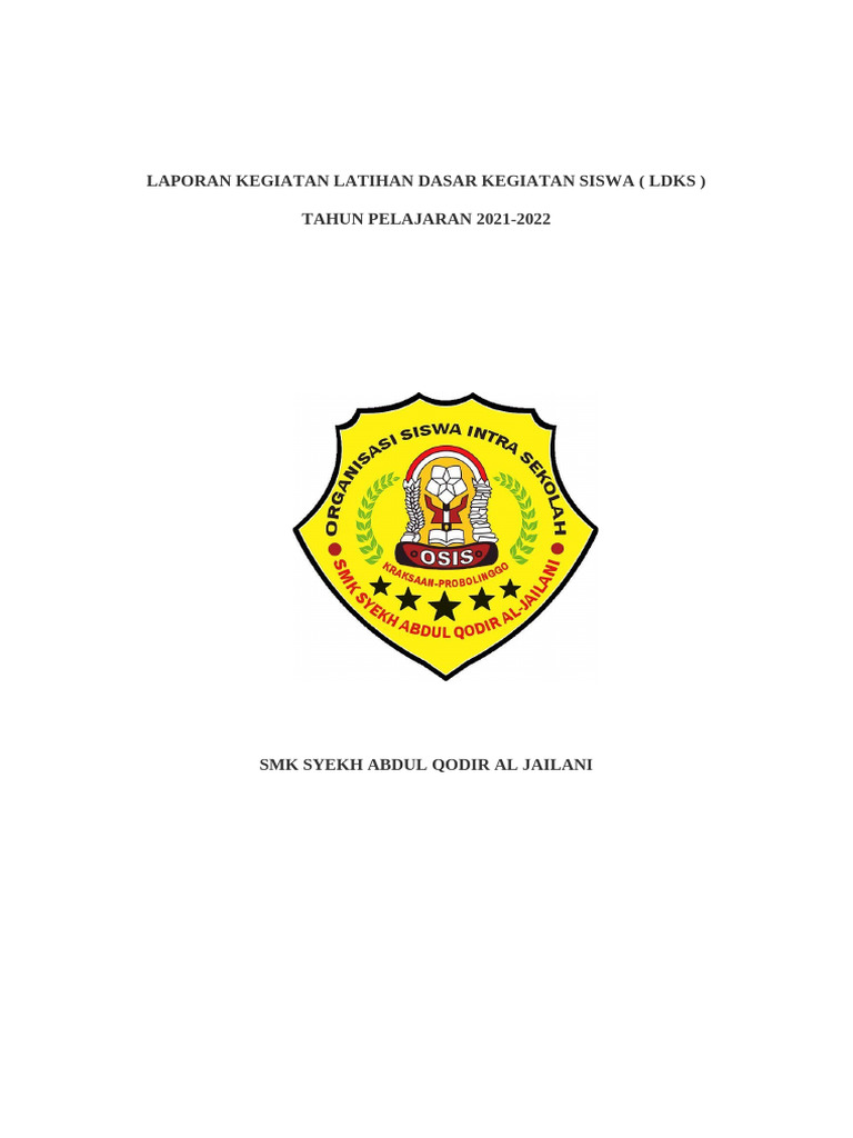 Laporan LDKS OSIS SMK 2021-2022 | PDF