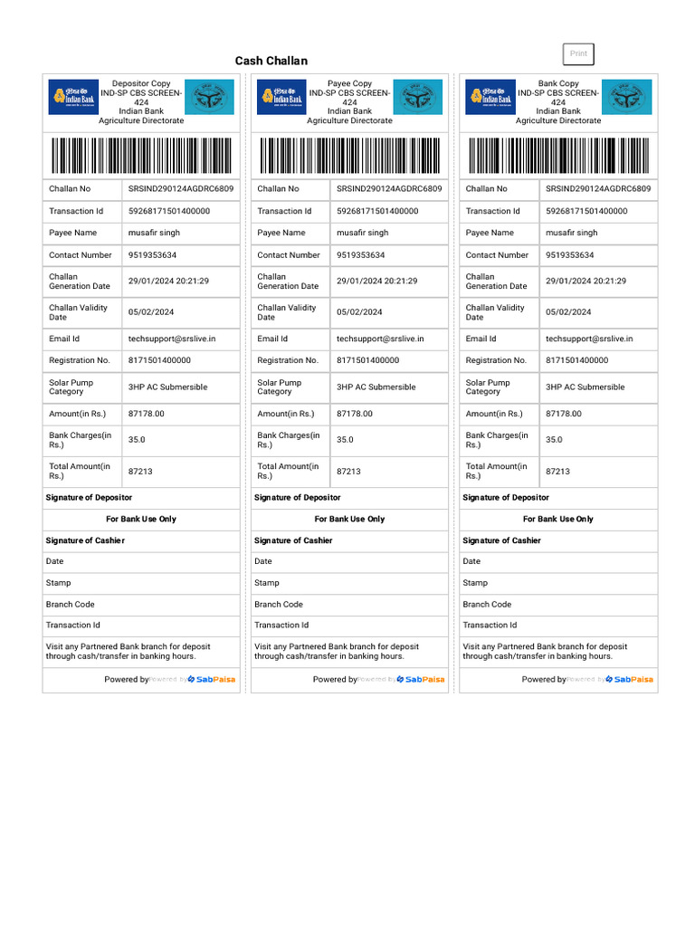 E-challan | PDF | Banks | Deposit Account