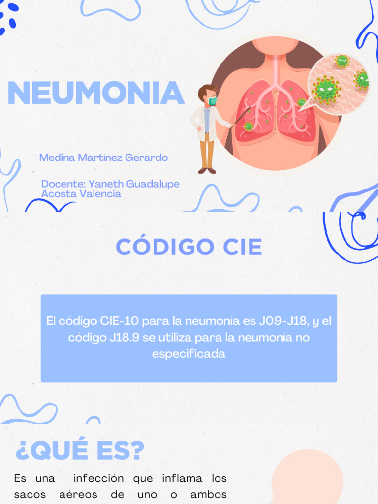 Neumonía: Causas y Códigos CIE-10 | PDF | Neumonía | Influenza