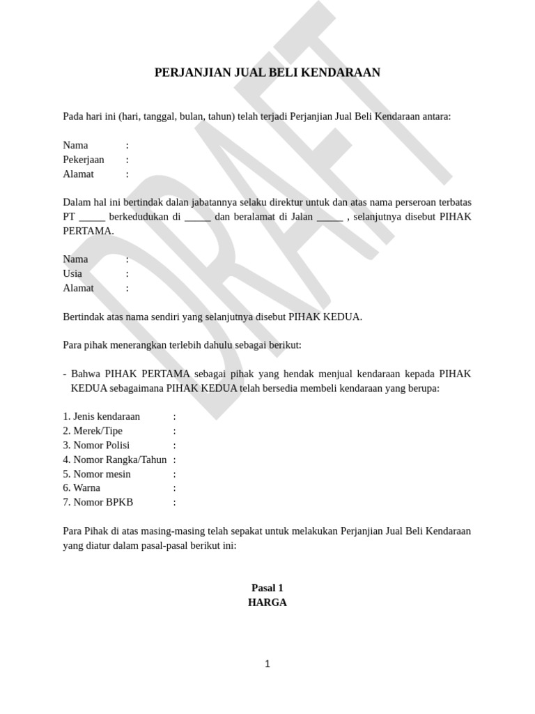 Surat Perjanjian Jual Conch | PDF