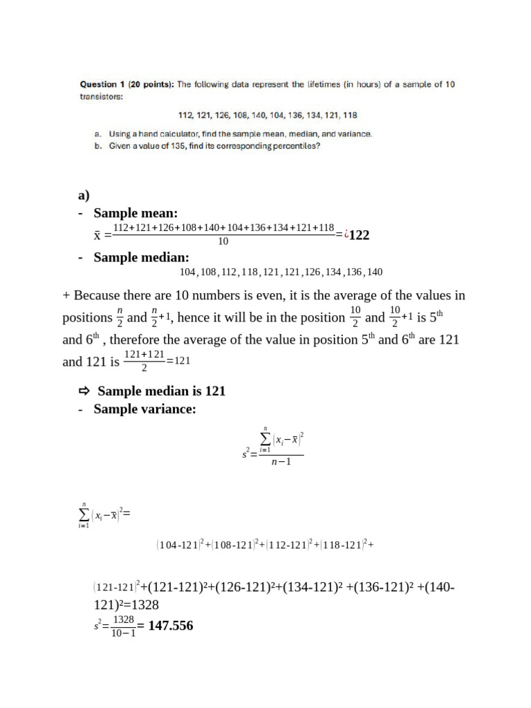 Homework Proba and Statistics Chapter 4 | PDF | Median | Probability Theory