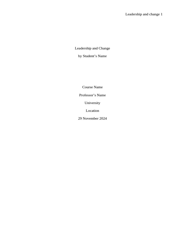 Leadership and Change | PDF | Leadership | Change Management Leadership and Change | PDF | Leadership | Change Management