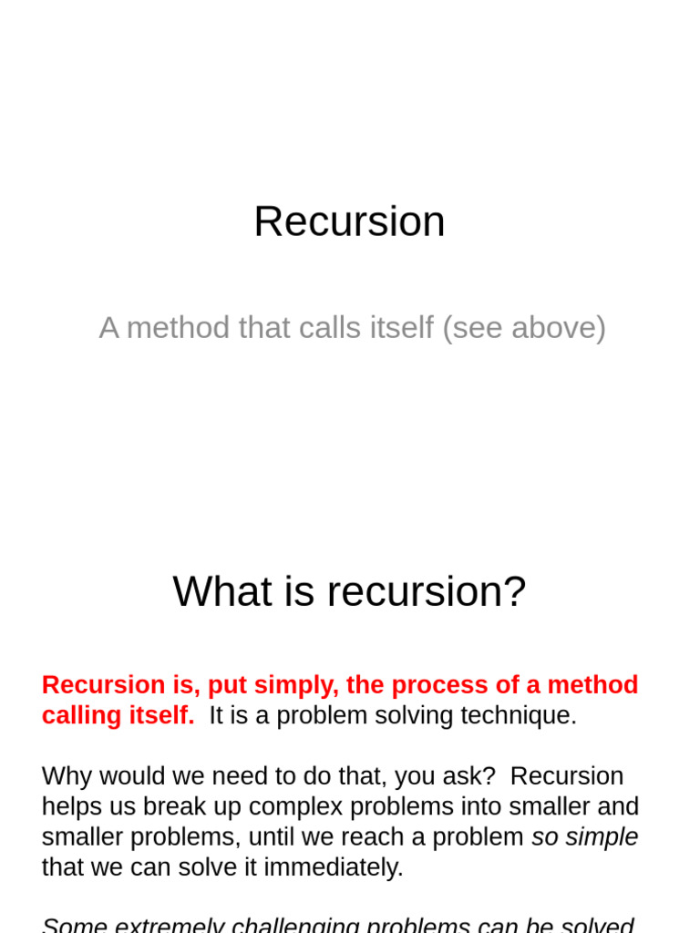 14a Recursion | PDF | Mathematics | Computing