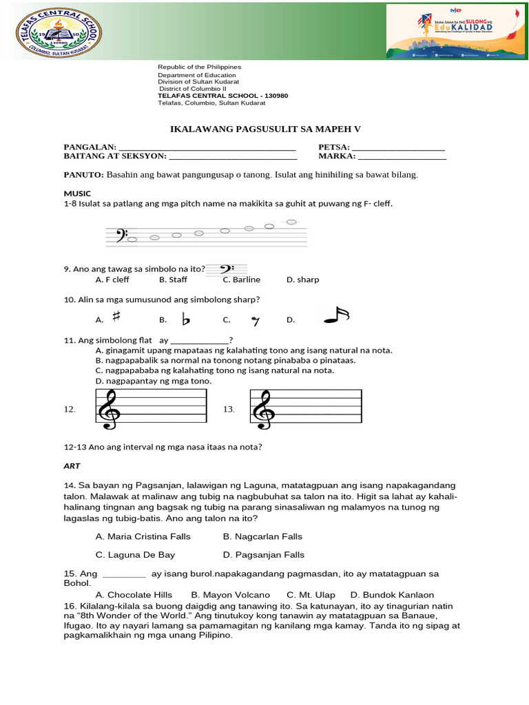 PT - Mapeh 5 - Q2 | PDF