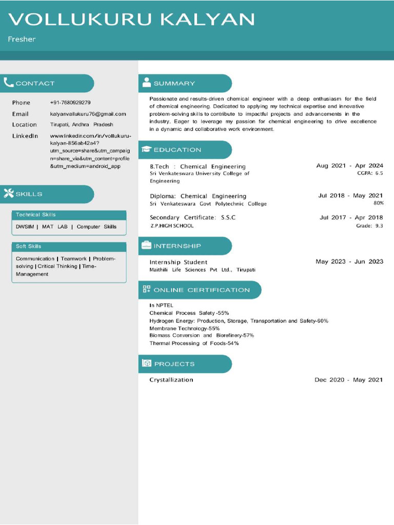 Kalyan Resume 72 | PDF