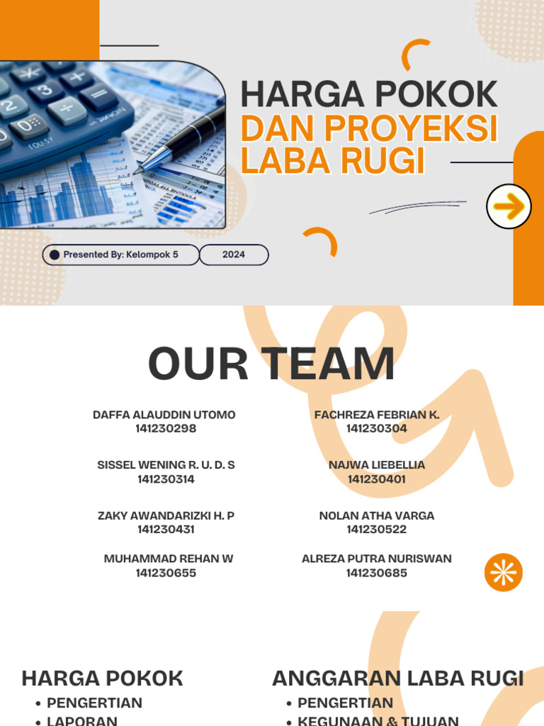 Harga Pokok Dan Proyeksi Laba Rugi | PDF