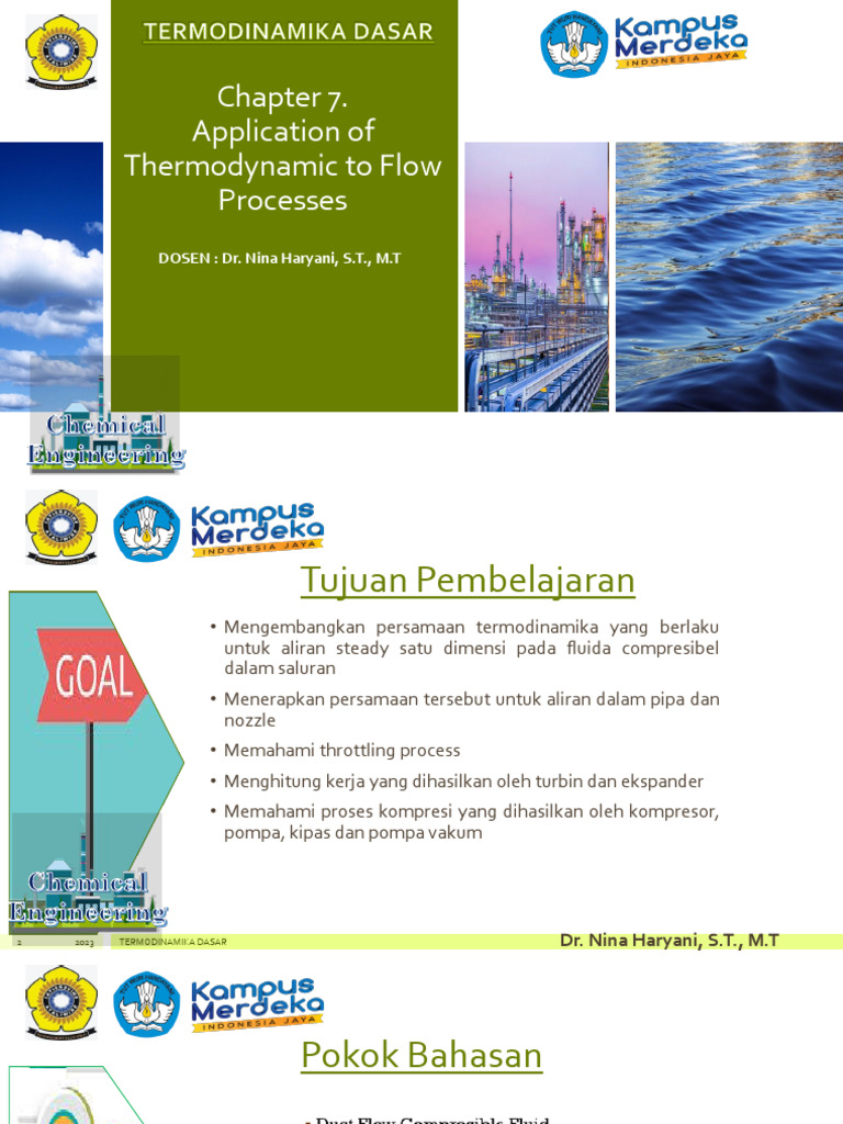 Application of Thermodynamic To Flow Processes | PDF