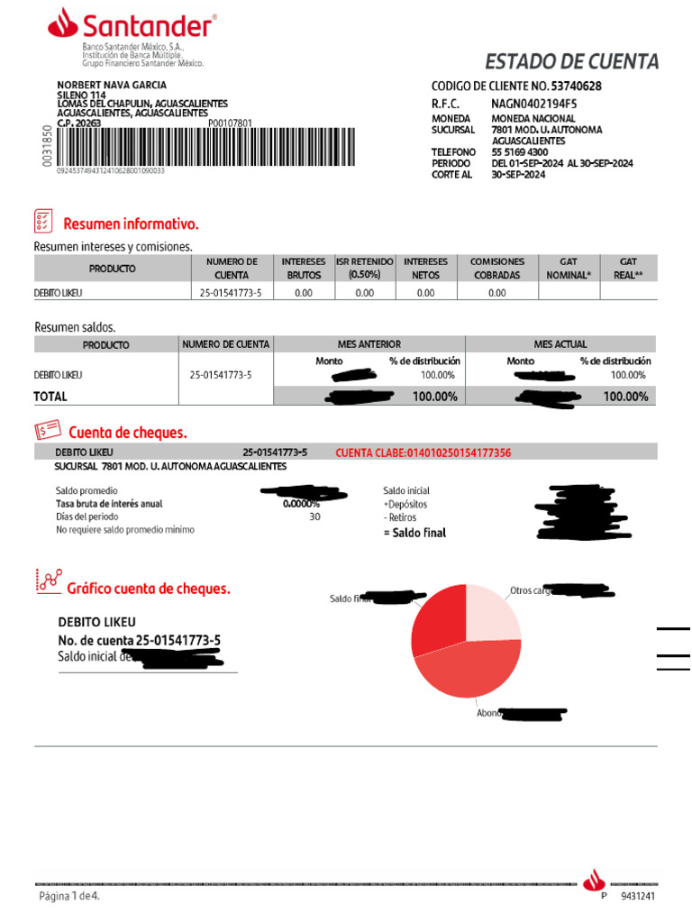 Estado de Cuenta Septiembre 2024 | PDF