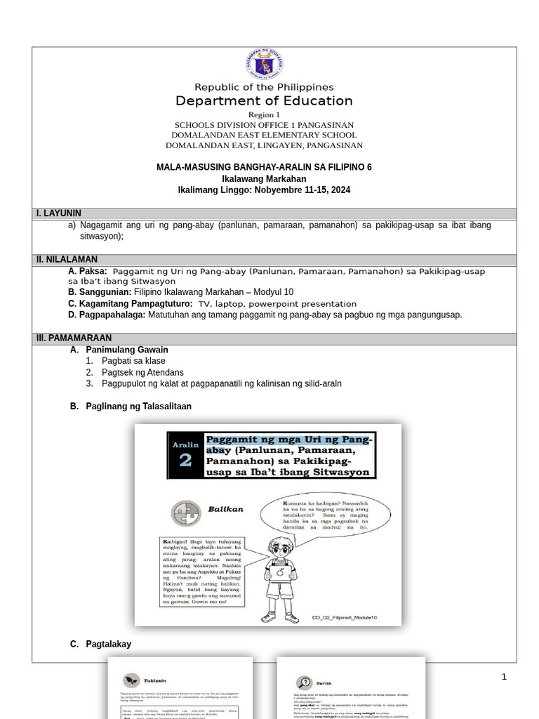 2g Filipino Grade 6 Week 5 | PDF