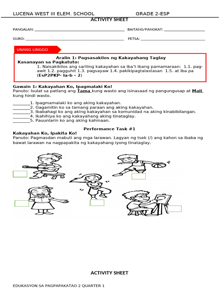 2021-2021 - Esp-2-Q1-Activity-Sheet | PDF