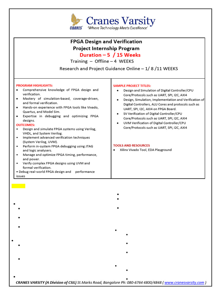 FPGA Design & Verification Program | PDF | Field Programmable Gate Array | Vhdl