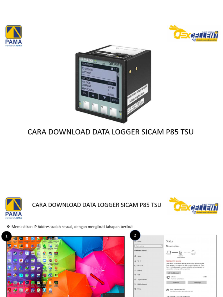 Cara Download Data Logger SICAM P85 Area SSU & TSU | PDF