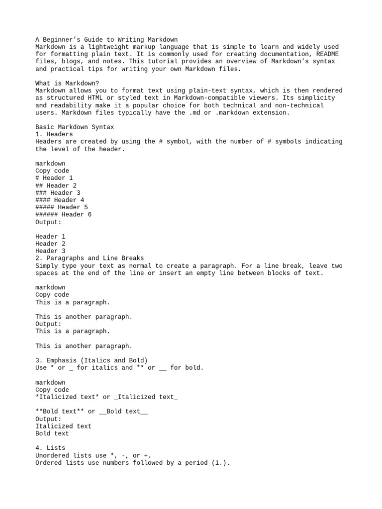 Beginner's Markdown Tutorial | PDF | Computing | Text