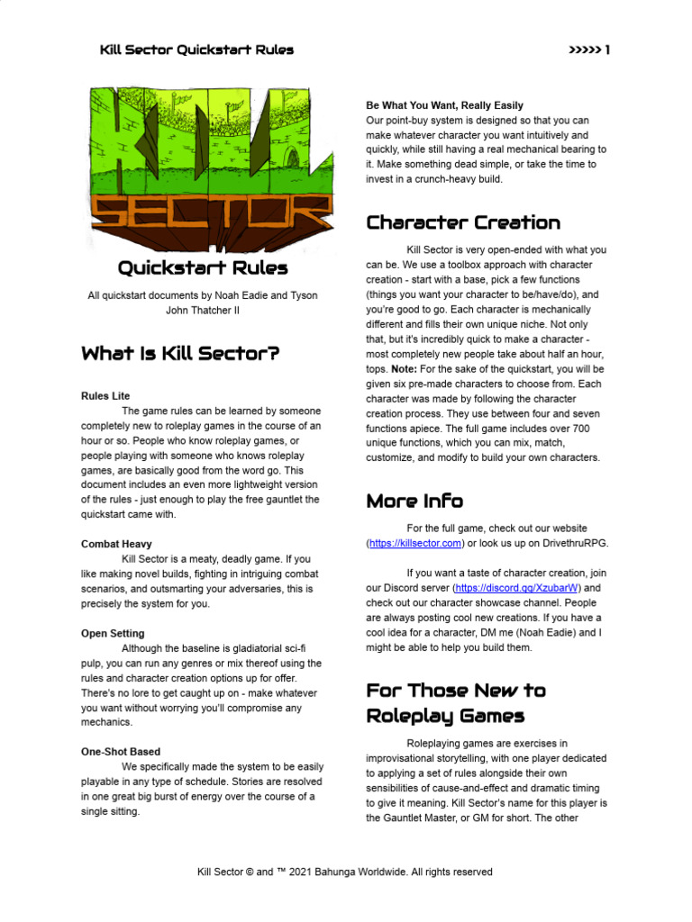 FC-1 Rules Full Color Updated 2.8.21 | PDF | Role Playing Games